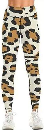 Generic Legging de sport extensible pour femme - Longueur totale - Pour la course &agrave; pied, le fitness, le yoga, Orange, S