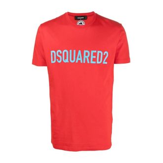 Dsquared2 T-Shirt mit Logo-Print und Rundhalsausschnitt - - Tops - Herren - Rot - M