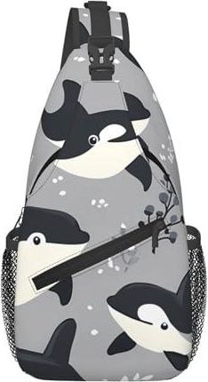 Generic Sacoche Homme Bandouliere Baleine de dessin anim&eacute; de loc&eacute;an et corail marin L&eacute;ger Sac &agrave; Bandouli&egrave;re Casual Cross Body pour Camping Cyclisme Voyage