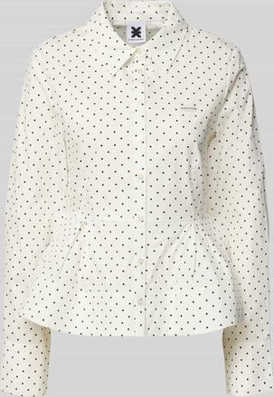 Karo Kauer Taillierte Bluse im Allover-Look mit Label-Detail
