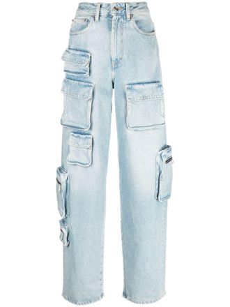 Off-white Jeans mit Bleached-Effekt - Blau