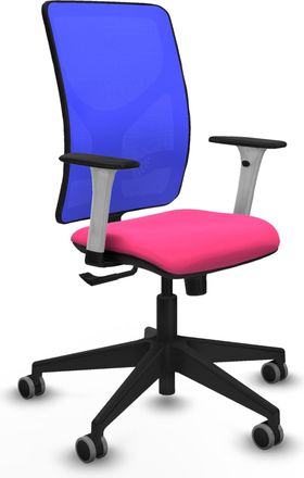 Piqueras y Crespo Sessel f&uuml;r Home Office, mit wei&szlig;en und schwarzen Armlehnen, h&ouml;henverstellbare Lendenwirbelst&uuml;tze, ausgestattet mit Sincro 3 Positionen und Schneidesch