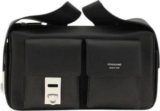Ferragamo Sac port&eacute; &eacute;paule Gancini en cuir - Homme - Sacs - Noir - Taille: ONE Size