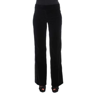 Ermanno Scervino Elegante- schwarze Hose mit weitem Bein aus Seidenmischung - - Trousers - Damen - Schwarzk - XS