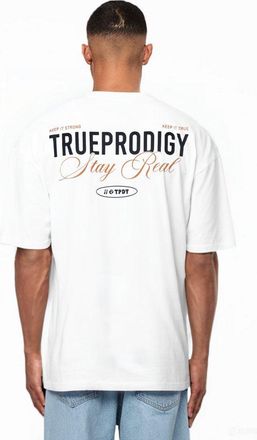 Trueprodigy Oversize-Shirt Lou Logoprint Rundhals dicker Stoff