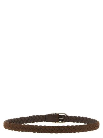 Brunello Cucinelli Woven Suede Belt - Brown