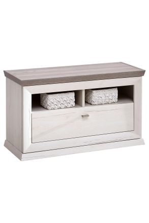 Homin Garderobenbank, Grau, Wei&szlig;, Metall, 1 Schubladen, 85.2x50.5x38.5 cm, Garderobe, Garderobenb&auml;nke, Garderobenb&auml;nke