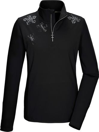 Killtec Damen Powerstretchshirt/Midlayer mit Stehkragen und Rei&szlig;verschluss KSW 110 WMN LS SHRT, schwarz, 48, 43611-000