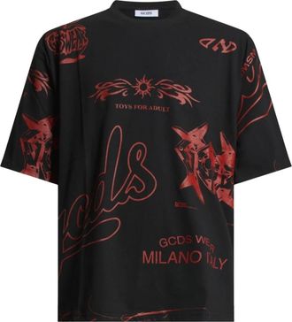 GCDS Gcds, Homme, Tops, Noir, Taille: S Short Sleeve T-Shirt