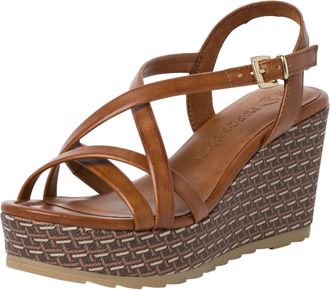 Marco Tozzi Damen Keilsandale, Keilabsatz, weiches FEEL ME Fußbett, ideal für Business und Freizeit