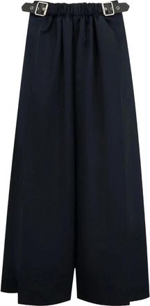 Loewe Femme, Pantalons, Bleu, Taille: 38 FR Cropped Belted Pantalons