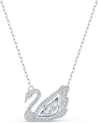 Swarovski Collier Dancing Swan, blanc, métal rhodié