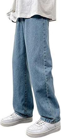 ORANDESIGNE Jean Hip Hop Homme Pantalon Jean Denim Bootcut Coupe Droite Coupe Régulière Coupe Droite Vintage Denim Pantalons Baggy Lâche Fit Jambe Droite Pantalon