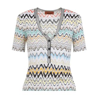 Missoni Kurzarm-Strickoberteil - - Knitwear - Damen - Mehrfarbig - 2XS