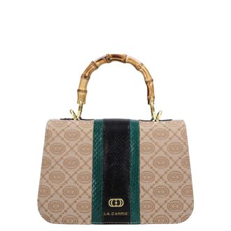 La Carrie Mittlere Monogramm Tasche aus Leder und Stoff - - Bags - Damen - Mehrfarbig - ONE SIZE