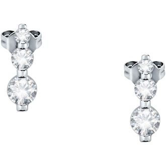 Cleor Boucles doreilles en argent 925/1000 et zircon