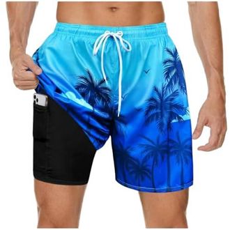 Generic HUIWDP Short de bain d&eacute;t&eacute; tendance en polyester pour homme S&eacute;chage rapide Taille &eacute;lastique Pantalon de plage Traje De Ba&ntilde;o, A25, 4XL