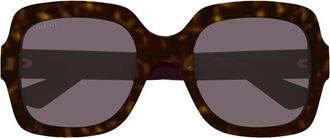 Gucci Oversized Square Sonnenbrille - - Accessories - unisex - Braun - 54 MM