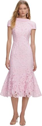 Self Portrait Femme, Robes, Rose, Taille: 36 FR Fine Lace Midi Dress
