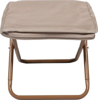 SOLUSTRE Tragbarer Faltbarer Campinghocker rutschfest Kleiner Reisehocker aus Oxford Gewebe Khaki mit Rei&szlig;verschlusstasche Outdoor Hocker f&uuml;r Angeln Gartenarbe