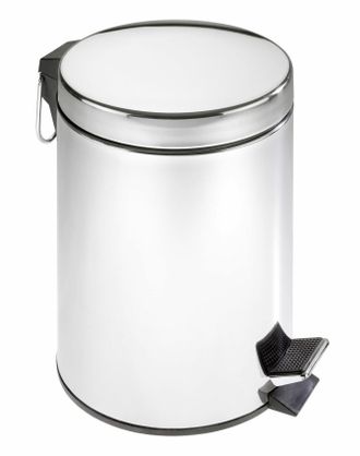 WENKO Kosmetik-Treteimer Edelstahl - Kosmetikeimer, M&uuml;lleimer Fassungsverm&ouml;gen: 5 l, Edelstahl rostfrei, 23 x 30 x 23 cm, Gl&auml;nzend