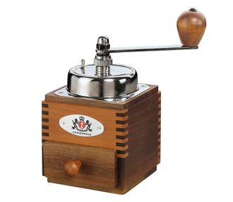 Zassenhaus Kaffeemühle Montevideo Nussbaum / Birnenholz, Maße: L: 10 x B: 10 x H: 18,5 cm, 040234