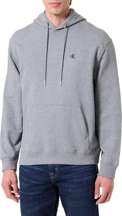 Calvin Klein Herren Ls Eu 350terry Monogram Hoodie Lv04rc297g Sweatshirts, Grey(Med Grey Htr), M