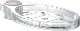 Yardwe Seifenschale Kunststoff Seifenhalter Seifenablage Verstellbar für Duschstange Dusche Badezimmer Zubehör (Transparent)