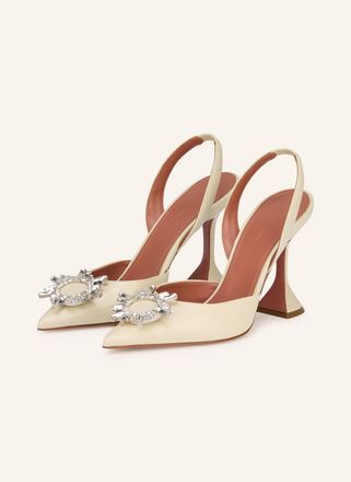 Amina Muaddi Amina Muaddi Slingpumps Begum Sling 95 Mit Schmucksteinen weiss