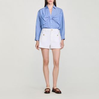 Sandro Oversize-Hemd mit Schleife