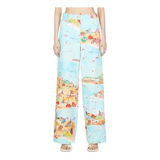 Marco Rambaldi Marco Rambaldi, Femme, Pantalons, Bleu, Taille: 42 FR Beach Printed Pants