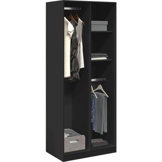 vidaXL Vidaxl - Garde-robe noir 80x50x200 cm bois ding&eacute;nierie