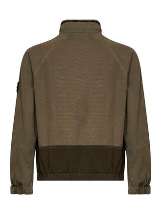 Stone Island Mens Overshirt Military Green Cotton-Nylon Polyamide Shirt