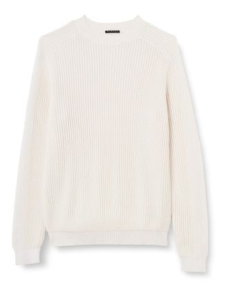 Sisley Sisley Mens L/S 118ZS101E Sweater, White 903, S