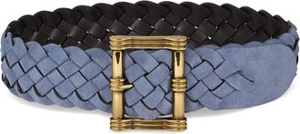 Etro Femme, Accessoires, Bleu, Taille: 70 CM Reversible Belt Suede Weave