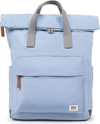 Roka London Canfield B - Mochila mediana de nailon sostenible, Azul retro., M