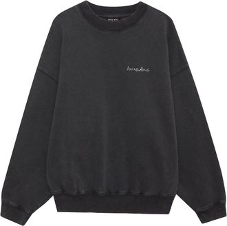 Anine Bing Jaci Sweatshirt Lyrics Washed Black A0810904wbl1