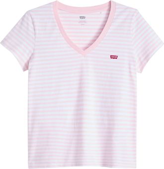Levi's Damen The Perfect V-Neck T-Shirt, RAITA Stripe POTPOUR, X-Small