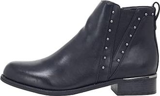 Fitters Footwear Fitters Footwear Paula Bottines pour femme en cuir synth&eacute;tique noir, Noir, 44 EU