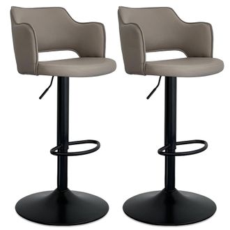 Generic Fr&uuml;hst&uuml;cksbarhocker-Set (2Er-Set), Moderner, Drehbarer und H&ouml;henverstellbarer K&uuml;chenhocker mit R&uuml;ckenlehne, Gepolsterter Tresenhocker f&uuml;r K&uuml;cheninseln