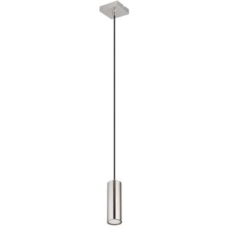 ETC Shop Lampe skandinavisch Hängeleuchte Hängelampen Wohnbereich Modern Pendelleuchte einflammig, Metall nickel matt, 1x GU10 Fassung, LxBxH 9x9x120 cm