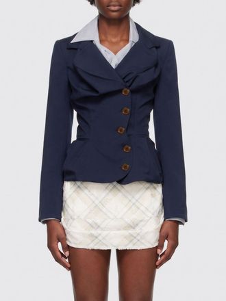 Vivienne Westwood Blazer court crois&eacute; en laine avec une silhouette drap&eacute;e