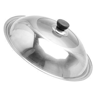 Cabilock Edelstahl Topfdeckel Universaldeckel 34cm Mit Klarem Glas Sichtfenster F&uuml;r T&ouml;pfe Und Pfannen Hitzebest&auml;ndig Praktischer Griff Anti&uuml;berkoch Schutz