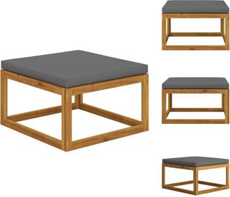 vidaXL Vidaxl - Fu&szlig;hocker mit Dunkelgrauem Polster Akazie Massivholz - Holzfu&szlig;hocker - Gartenstuhl - Lounge Set - Outdoor M&ouml;beln - Akaciastisch