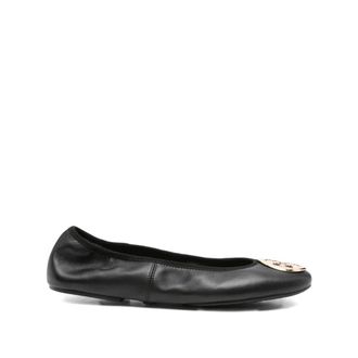 Tory Burch Schwarze Lederschuhe mit goldenem Logo - - Shoes - Damen - Schwarzk - 36 EU