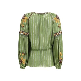 Valentino Womens Bicolor Silk Pattern Shirt