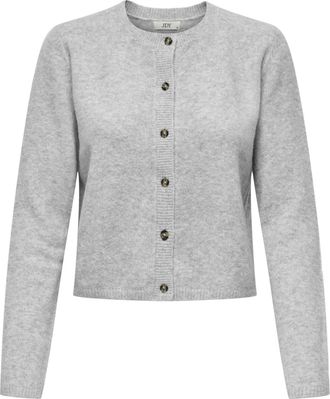 Jacqueline de Yong Damen Feinstrickjacke JDYChloe Life leichte Damenjacke Cardigan Knopfleiste 15330581 Light Grey Melange XS