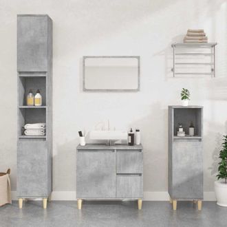 vidaXL Armoire de salle de bain gris b&eacute;ton 65x33x60 cm