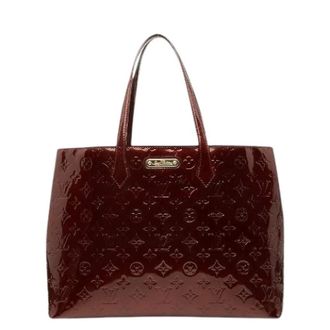 Louis Vuitton Pre-owned Sac cabas Wilshire MM Monogram Vernis cuir verni - Femme - Pre-owned - Rouge - Taille: ONE Size