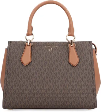 Michael Michael Kors Womens Michael Kors Marilyn Pvc Handbag Brown Handbags Hand Bags